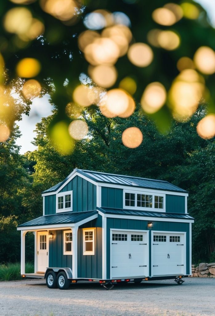12x24 Tiny House Floor Plan with Double Loft and Double Garage Plans ...